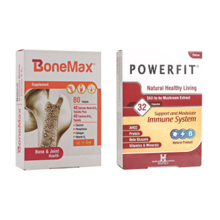 پک دو عددی قرص کلسیم مدل Bonemax و کپسول مکمل گیاهی مدل Powerfit هولیستیکا