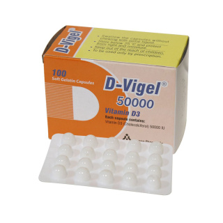 کپسول ژلاتینی D Vigel 50000 دانا بسته 100 عددی