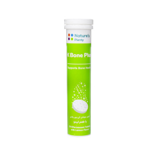 قرص جوشان نیچرز پلنتی مدل K Bone Plus با طعم لیمو بسته 20 عددی